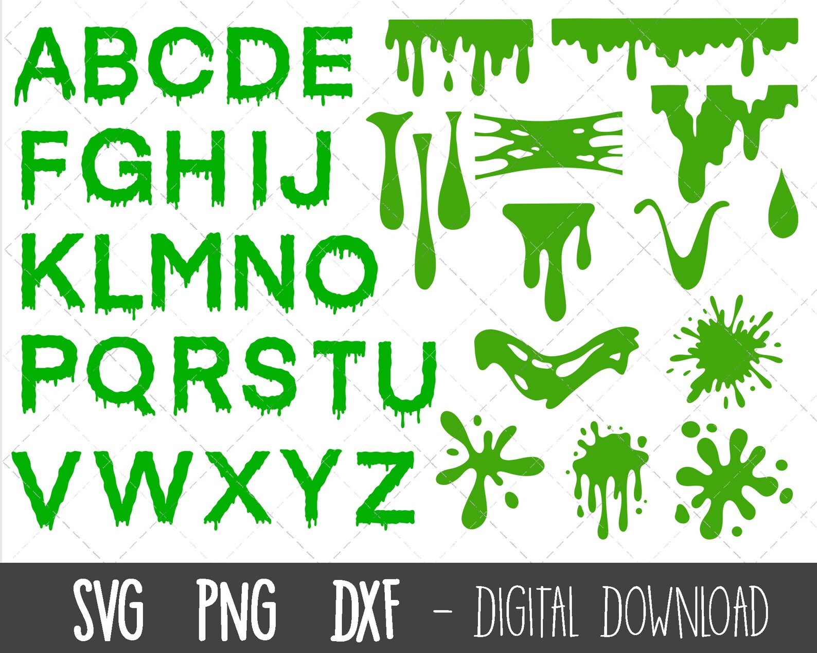 Slime SVG Bundle, Dripping Goo Svg, Slime Clipart, Slimey Alphabet Font ...