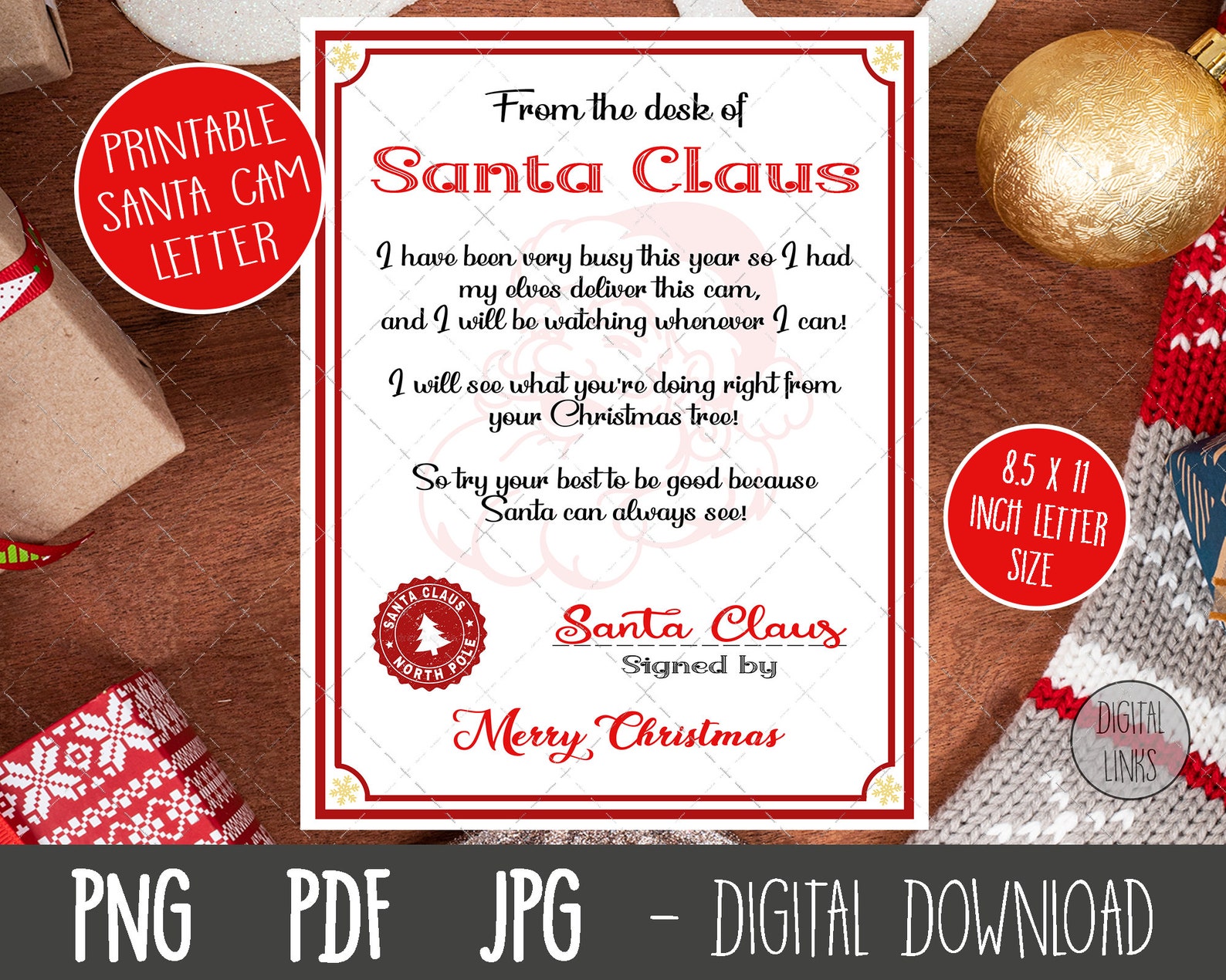 Santa Cam Svg Bundle, Santa Cam Svg, Printable Santa Cam Letter, Santa ...