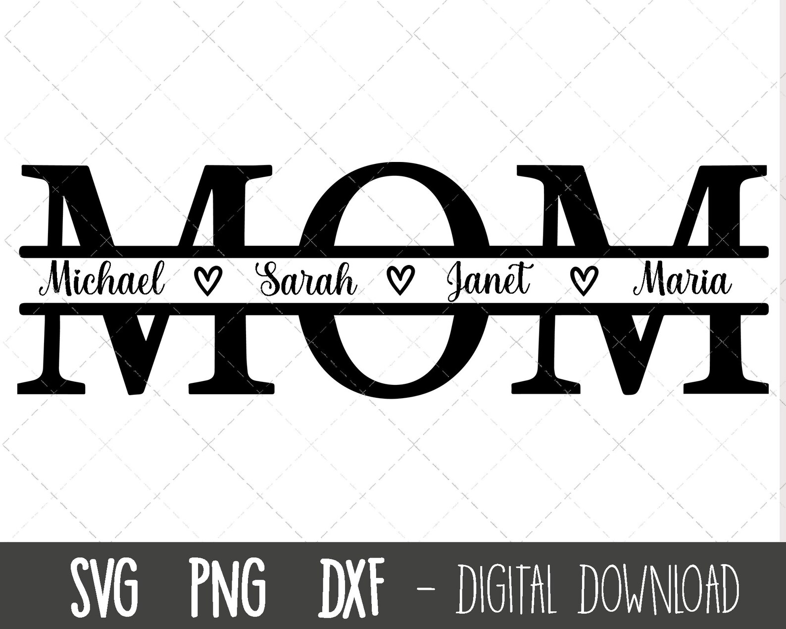 Mom SVG, Mother Svg, Mother's Day SVG, Mom Split Name Frame Svg, Mum ...