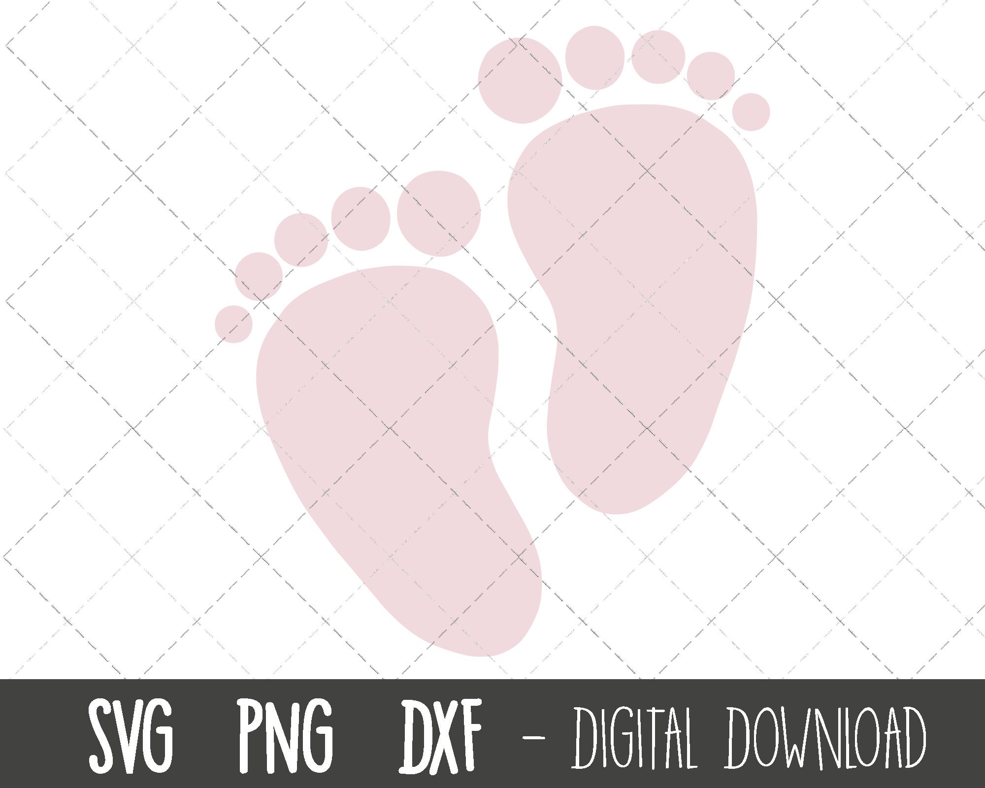 Pink Baby Footprints Png