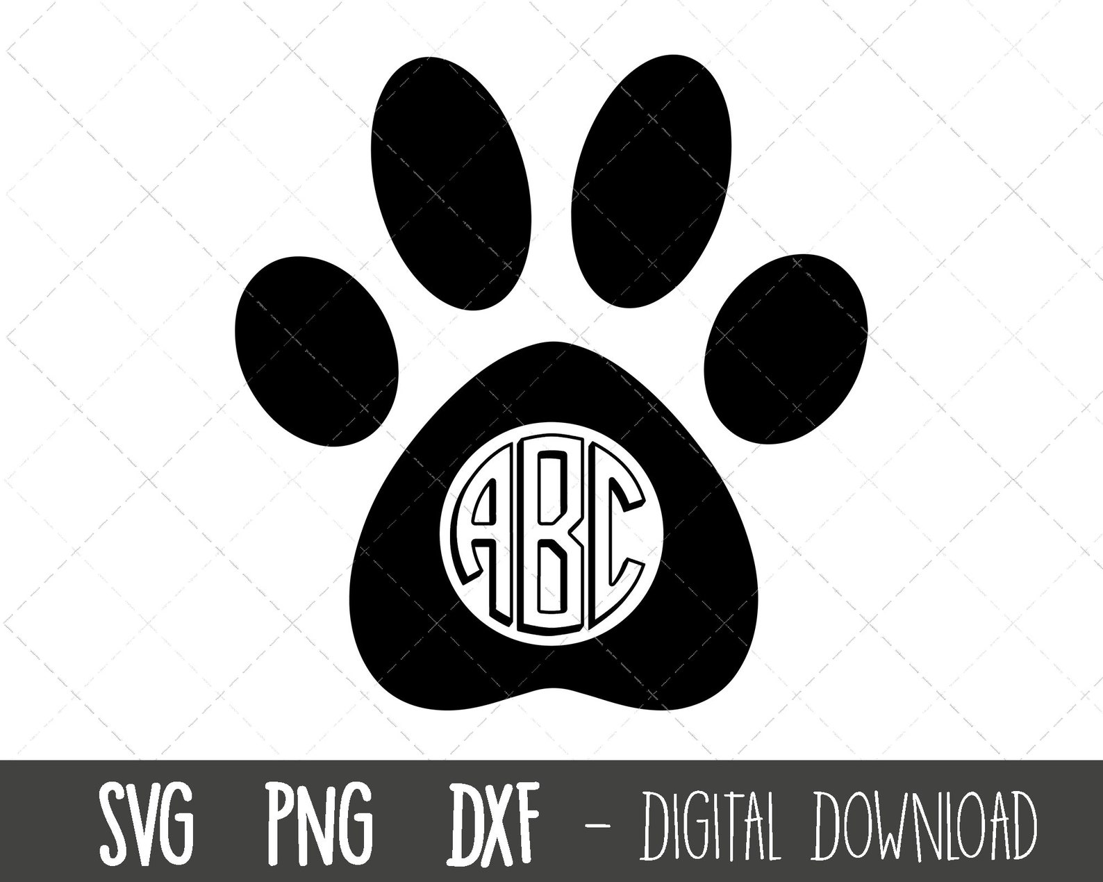 Dog Paw Print SVG, Paw Print Monogram Svg, Paw Svg, Animal Paw Print ...