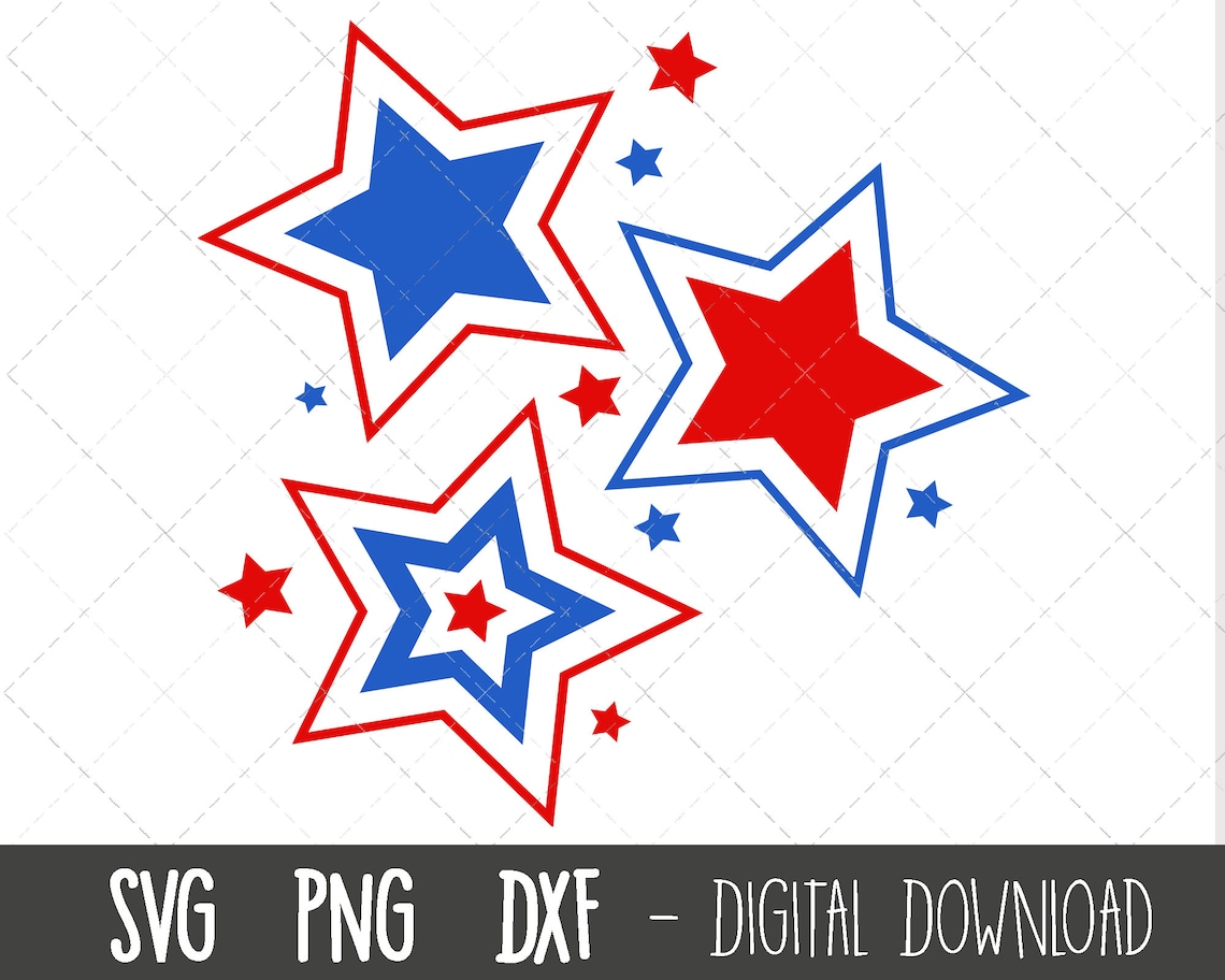 Star Svg USA Star Svg Red White and Blue Star Png 4th of - Etsy