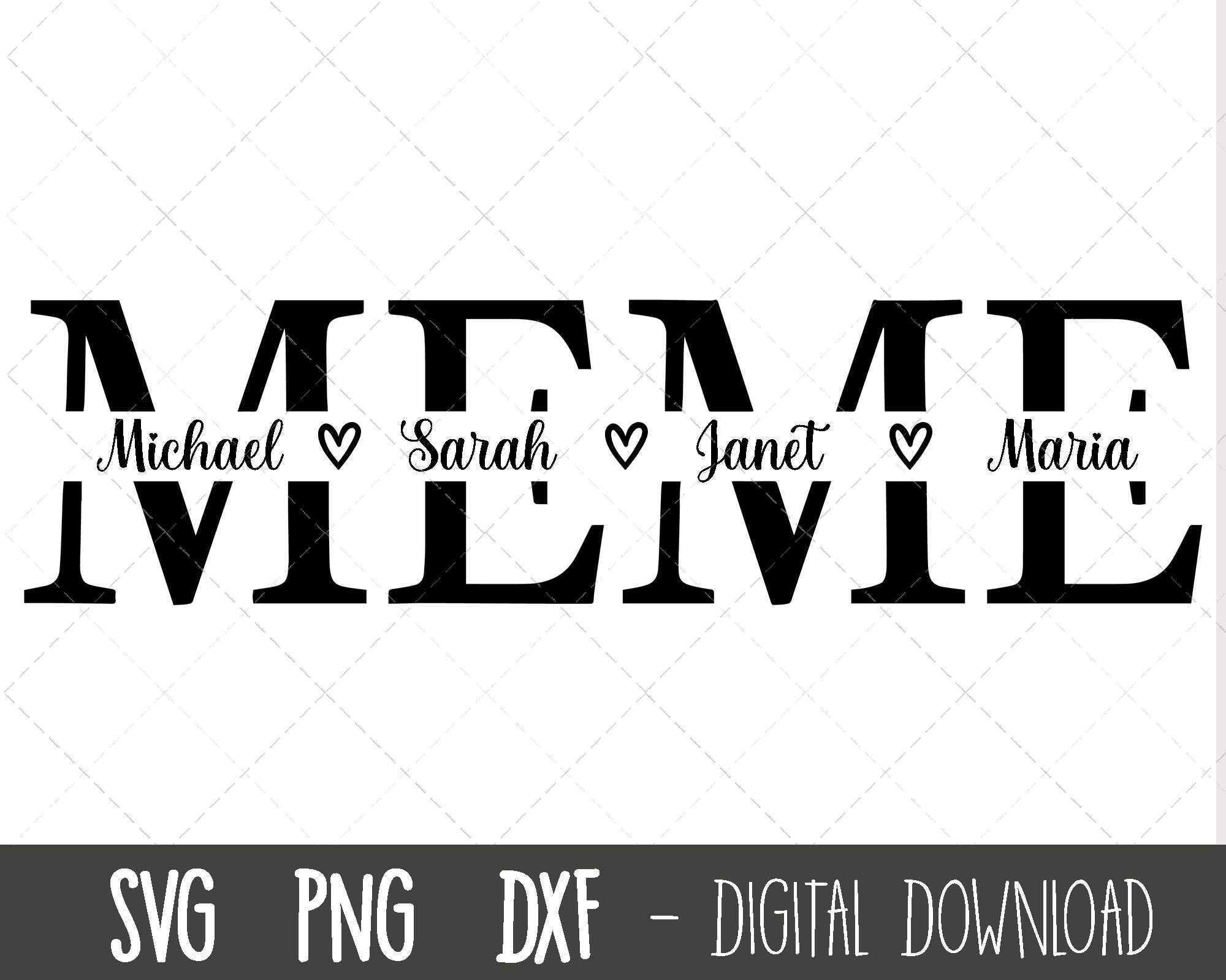 Meme SVG Grandma Svg Meme Split Name Frame Svg Meme Svg - Etsy Australia