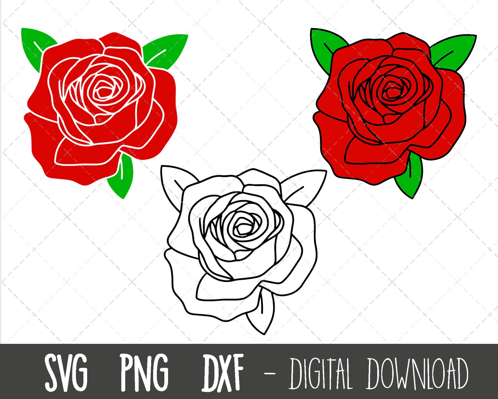 Rose SVG, Rose Svg Bundle, Flower Svg, Flower Clipart, Spring Clipart ...