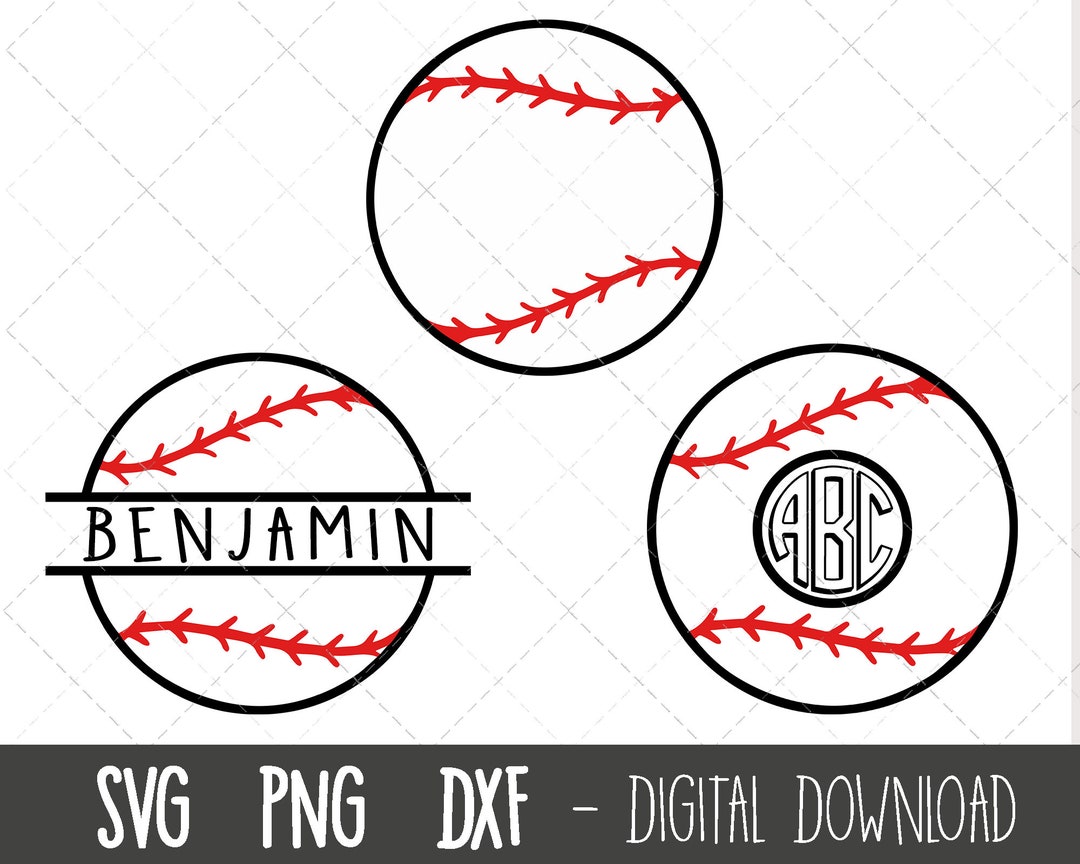 Baseball Svg Bundle, Baseball Split Name Frame Svg, Baseball Monogram ...