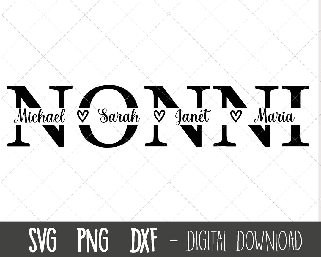 Nonni SVG, Grandmother Svg, Nonni Split Name Frame Svg, Grandma Svg ...