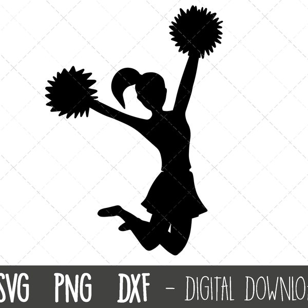 Cheerleader Silhouette Svg - Etsy