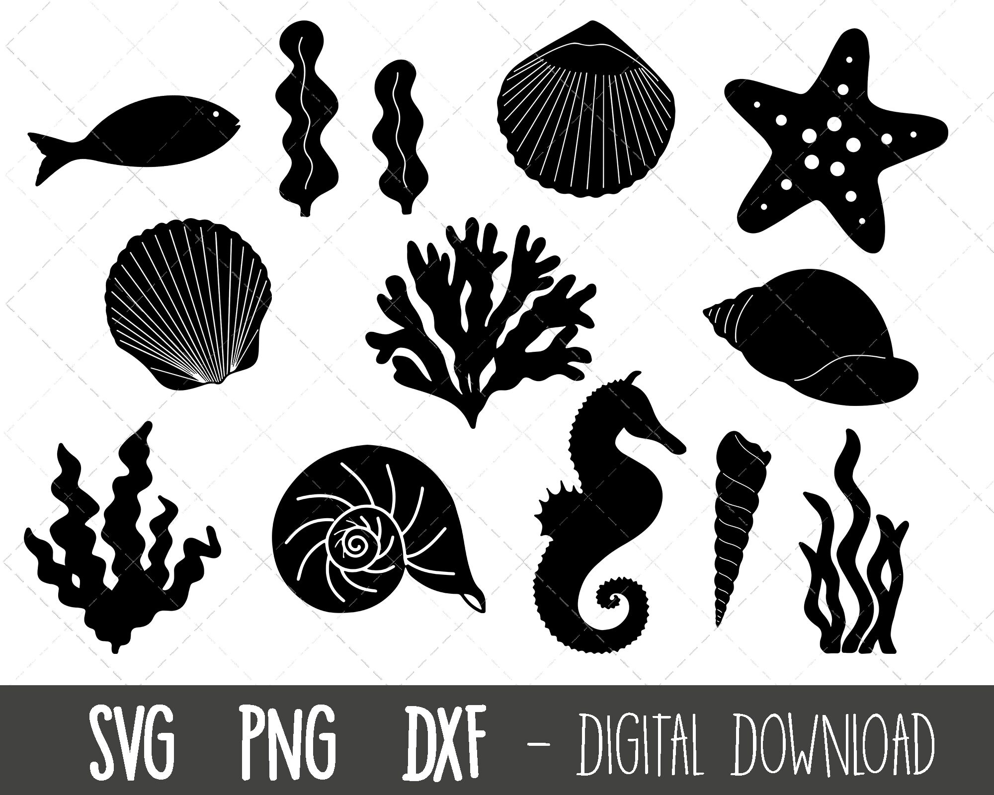 Ocean Animals SVG Under the Sea DXF Seahorse Svg Ocean | Etsy