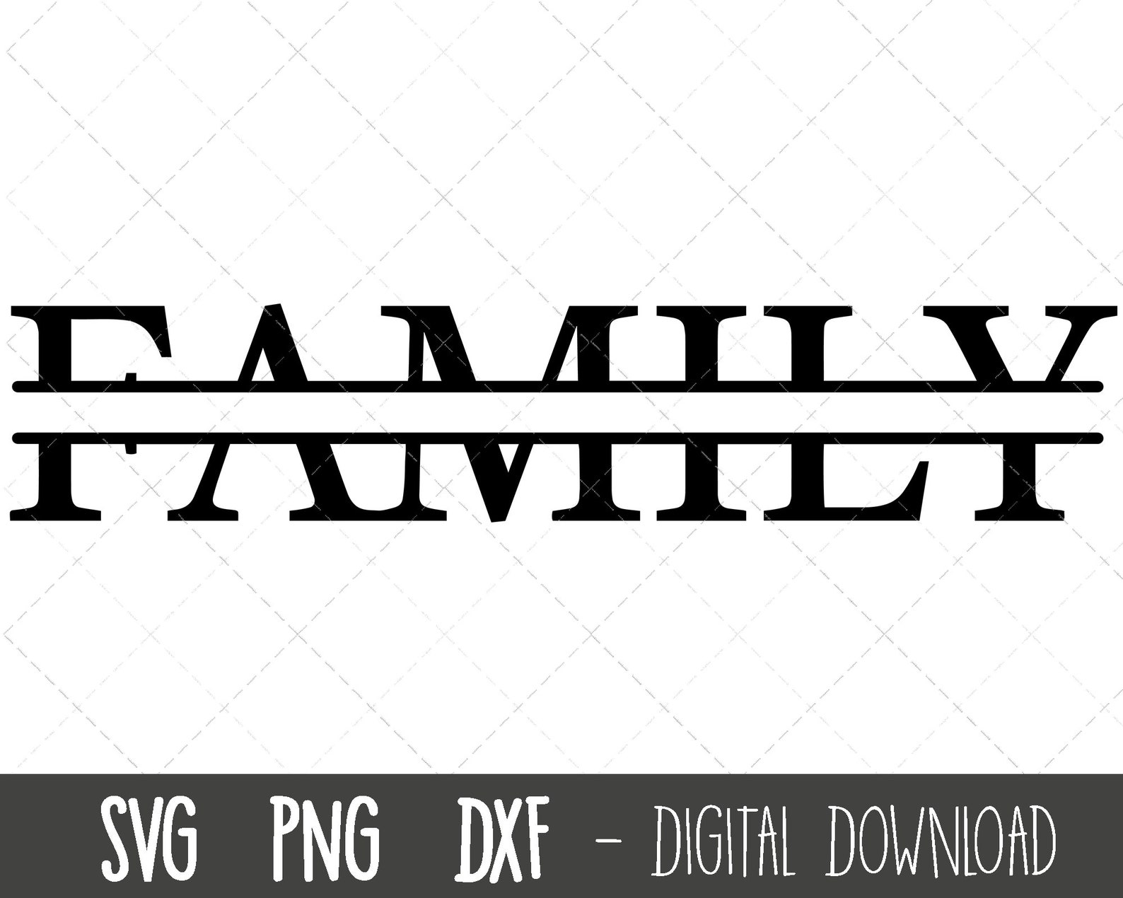 Family SVG, Family Split Name Frame Svg, Family Clipart, Family Cut ...