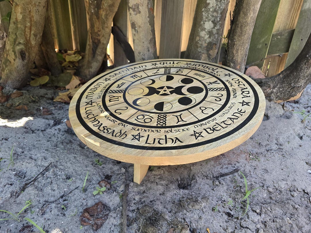 Wooden Altar Table, Phases of Moon - Etsy