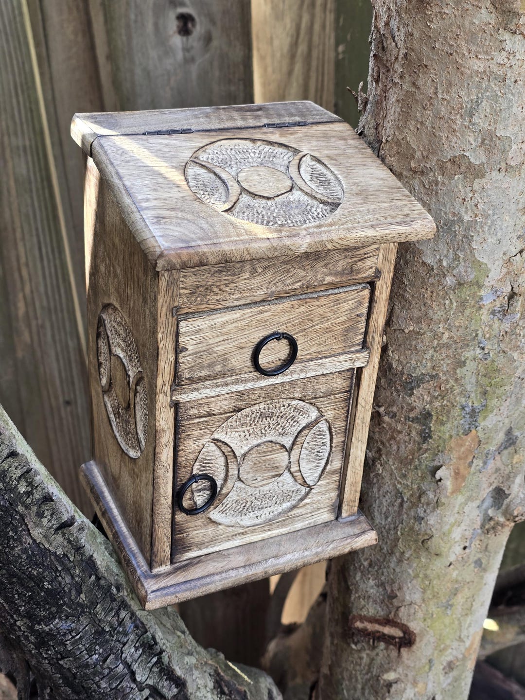 Wood Storage Almirah Box Triple Moon - Etsy