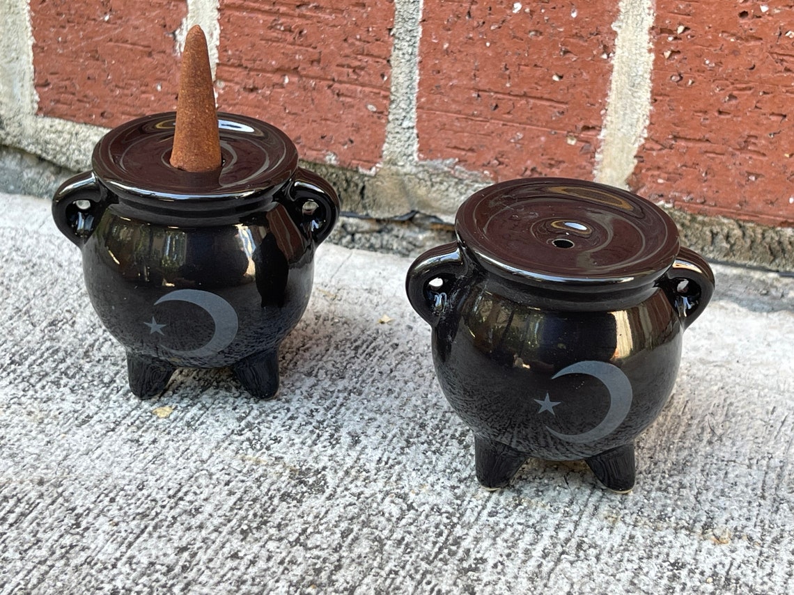 Moon Cauldron Ceramic Incense Holder - Etsy