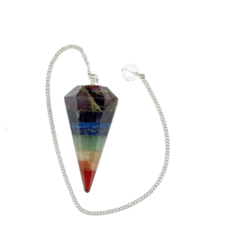 7 Chakra Facet Pendulum - Etsy