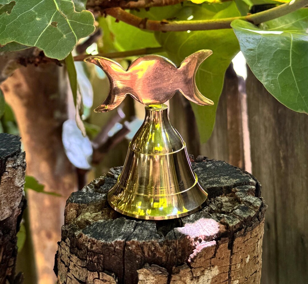 Triple Moon Brass Bell 4” - Etsy