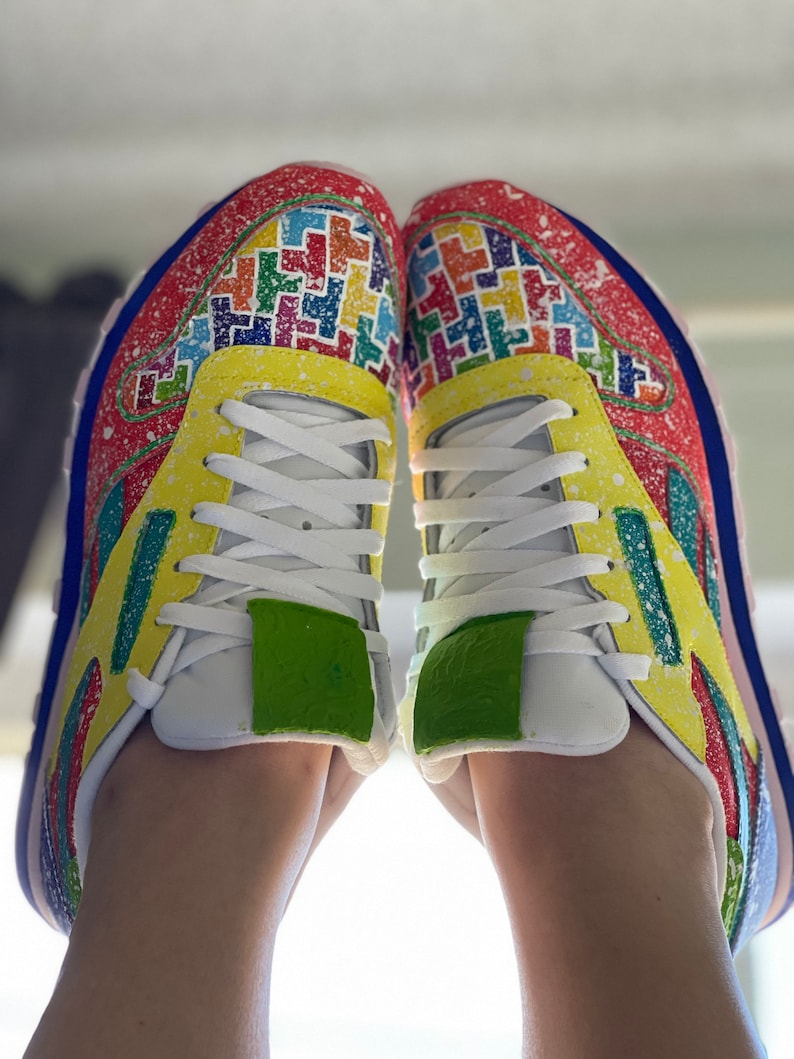 Hand Painted Splattered Reebok. - Etsy