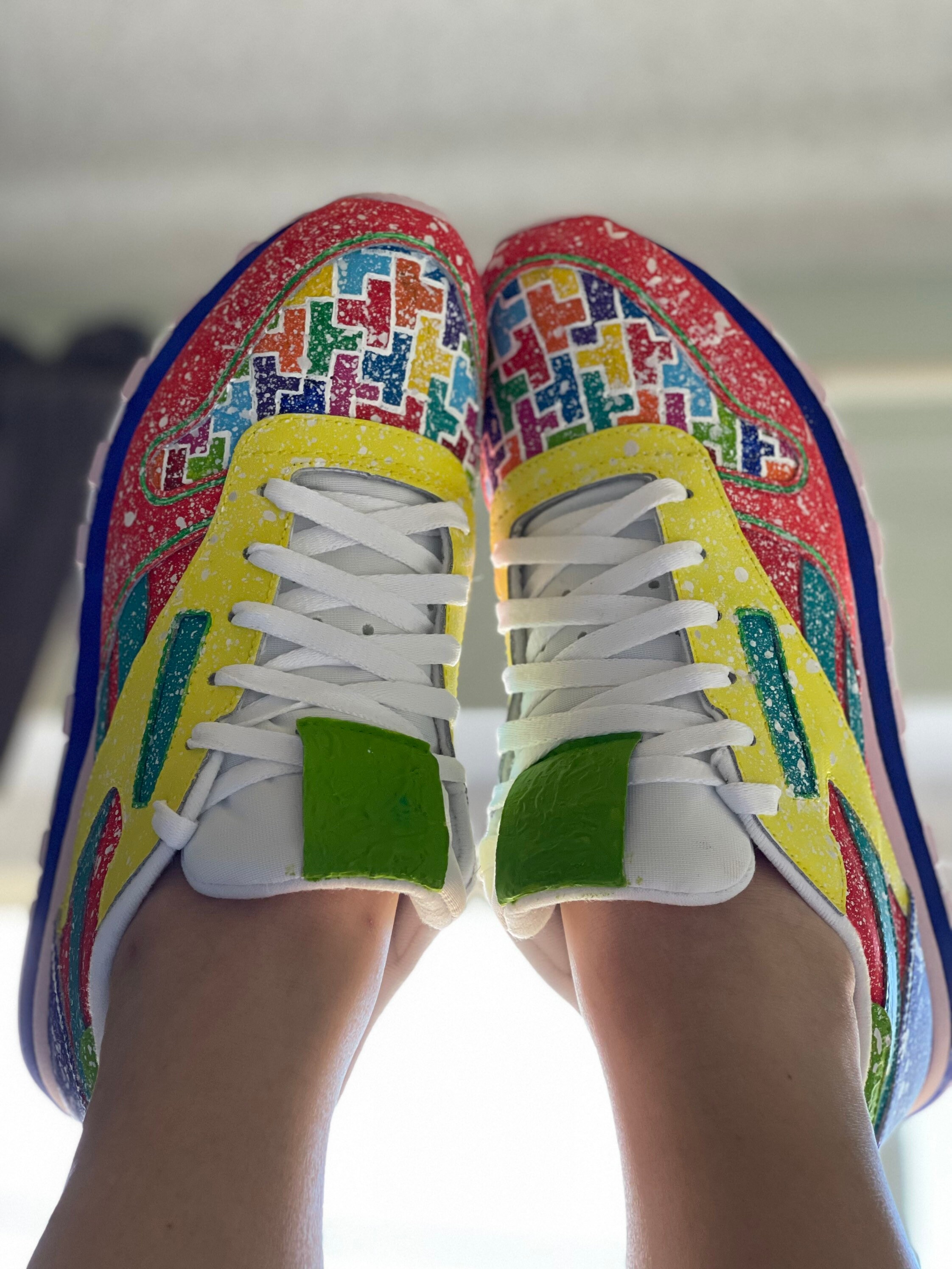 Hand Painted Splattered Reebok. - Etsy