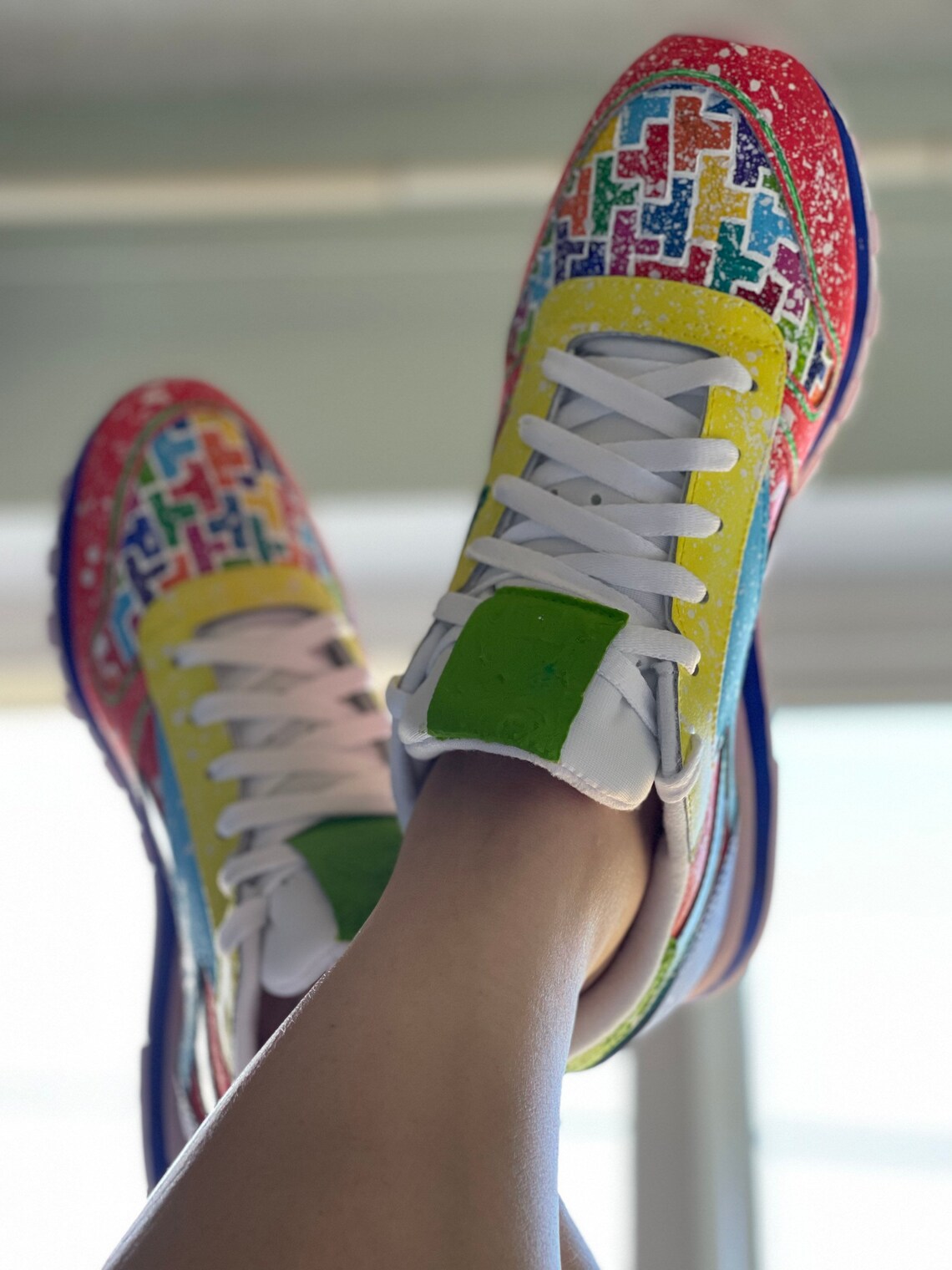 Hand Painted Splattered Reebok. - Etsy