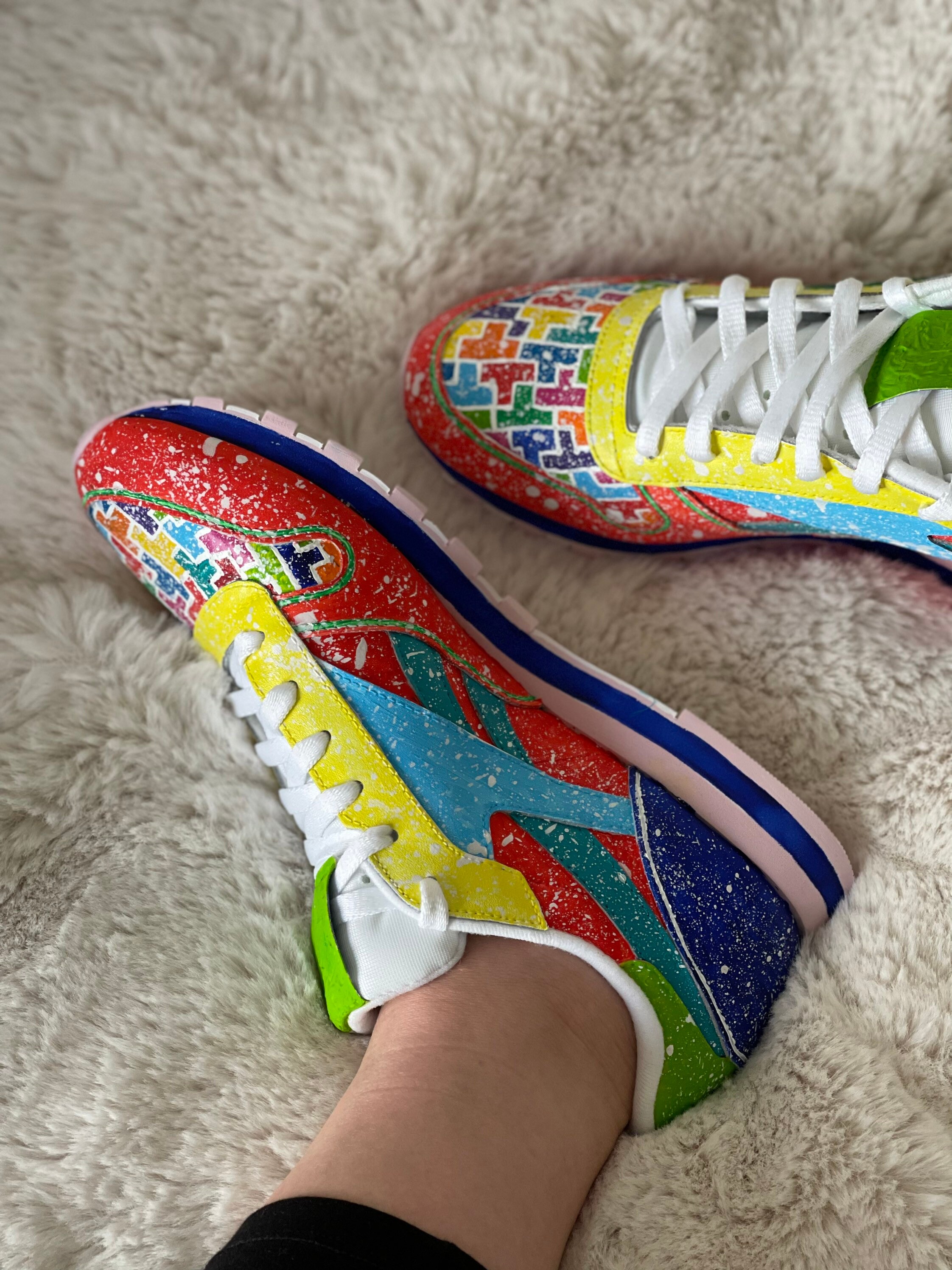 Hand Painted Splattered Reebok. - Etsy