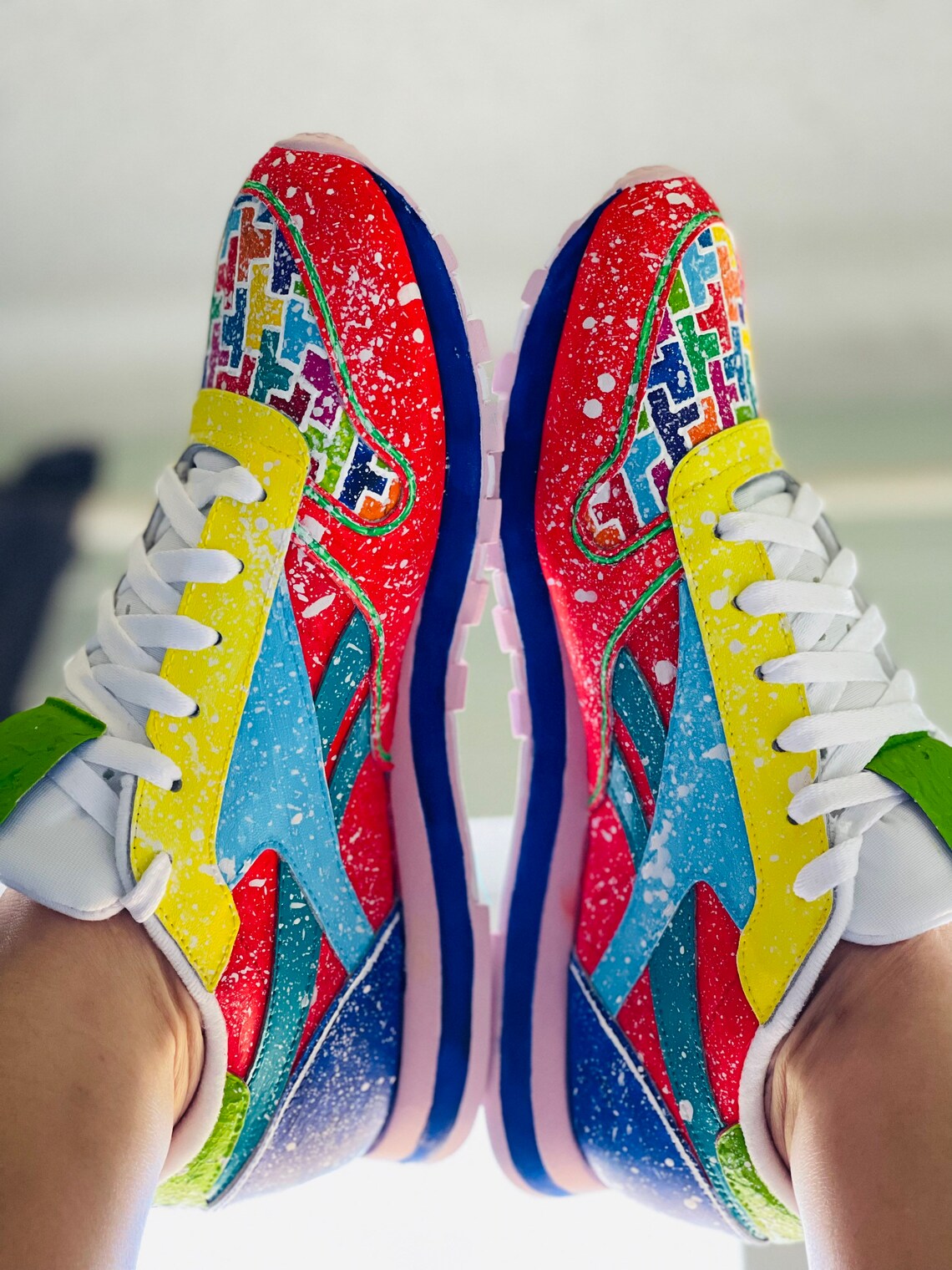 Hand Painted Splattered Reebok. - Etsy