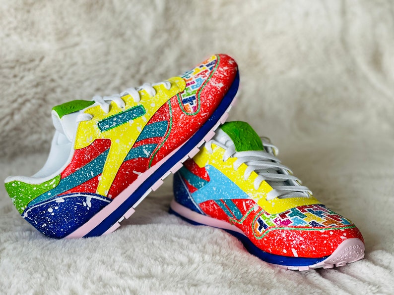 Hand Painted Splattered Reebok. - Etsy