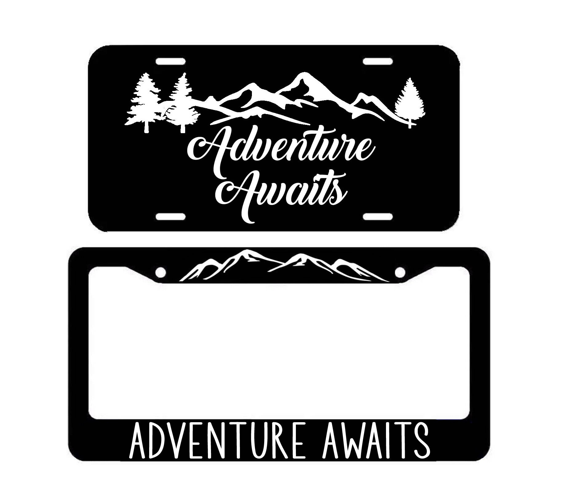 Adventure Awaits License Plate Frame Cover for Car Truck SUV Jeep ...