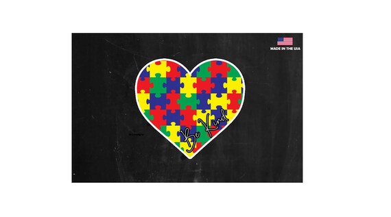 Autism Awareness Be Kind Puzzle Heart Sticker Decal Car - Etsy