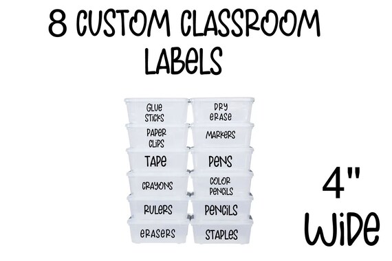 8 Custom Classroom Labels Sticker Decals Organize Teacher - Etsy