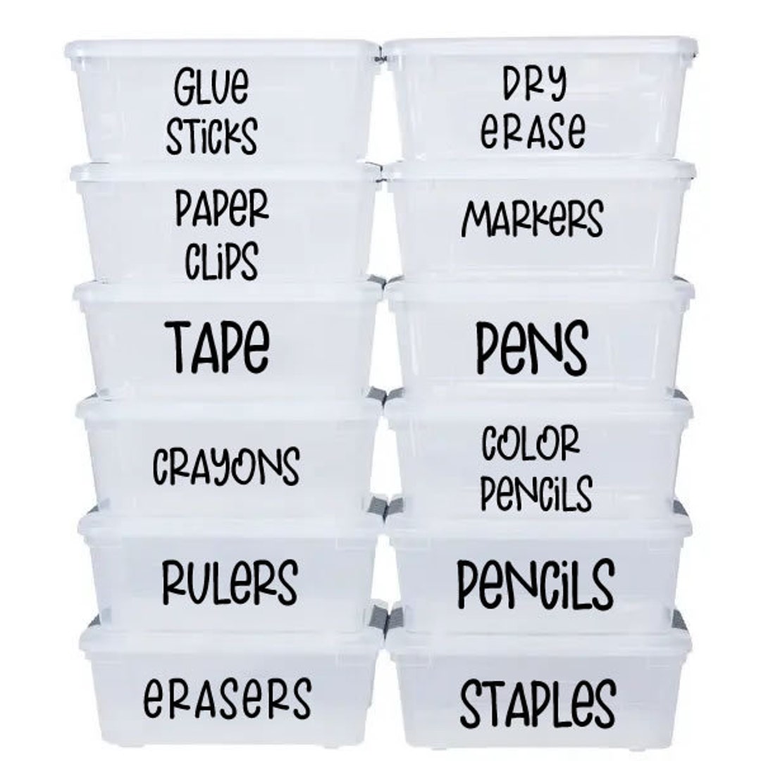Classroom Labels Sticker Decals Organize Teacher DIY Matte Black 4 Wide ...