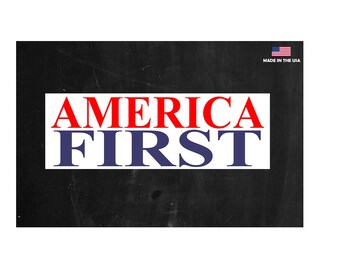 America First Patriotic Die Cut Decal Laptop Truck Car Bumper Sticker ...