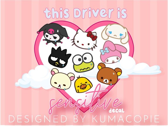 Sensitive Kawaii Driver Decals/ Cute Driver Decals for Car/ - Etsy