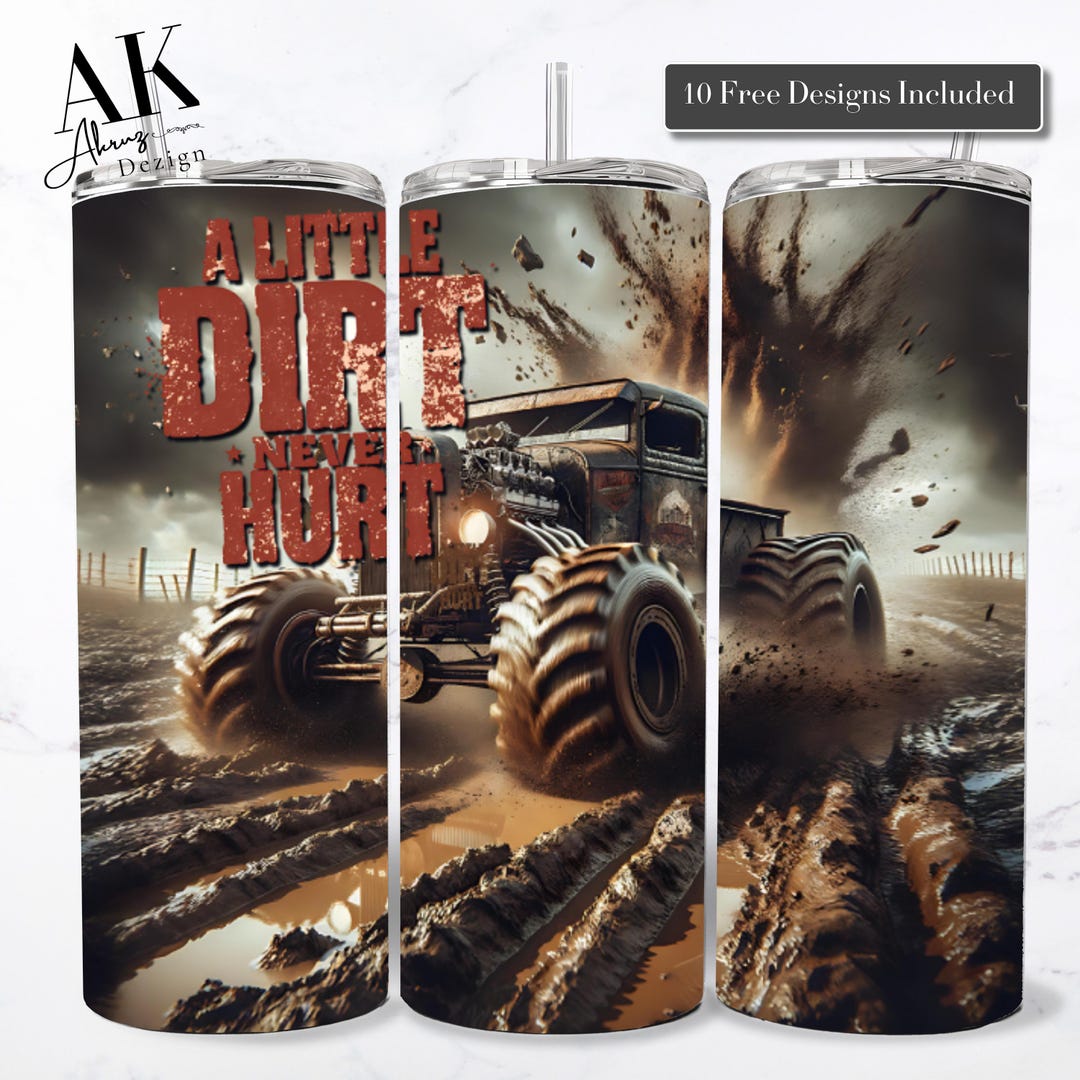 Mud Truck Tumbler Wrap | off Road Truck Design | 20oz Skinny ...