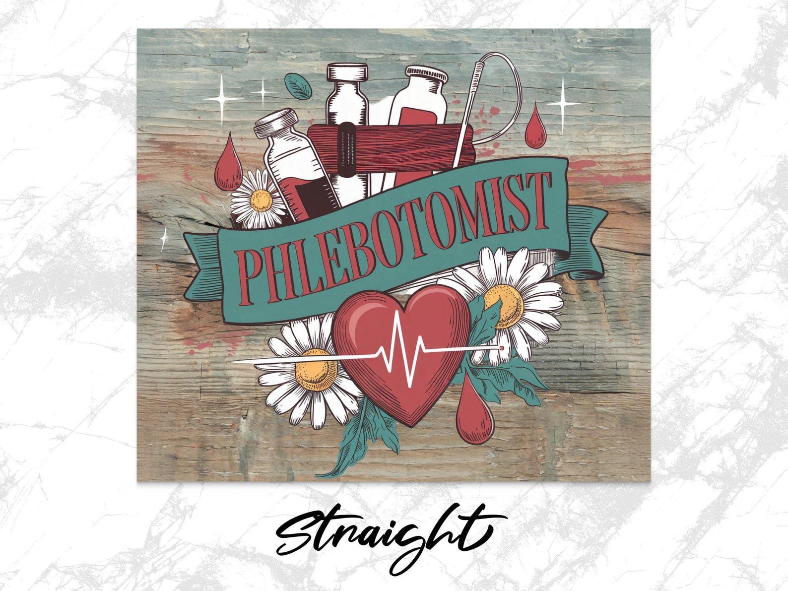 Phlebotomist 20oz Tumbler Wrap PNG Digital Sublimation Design ...