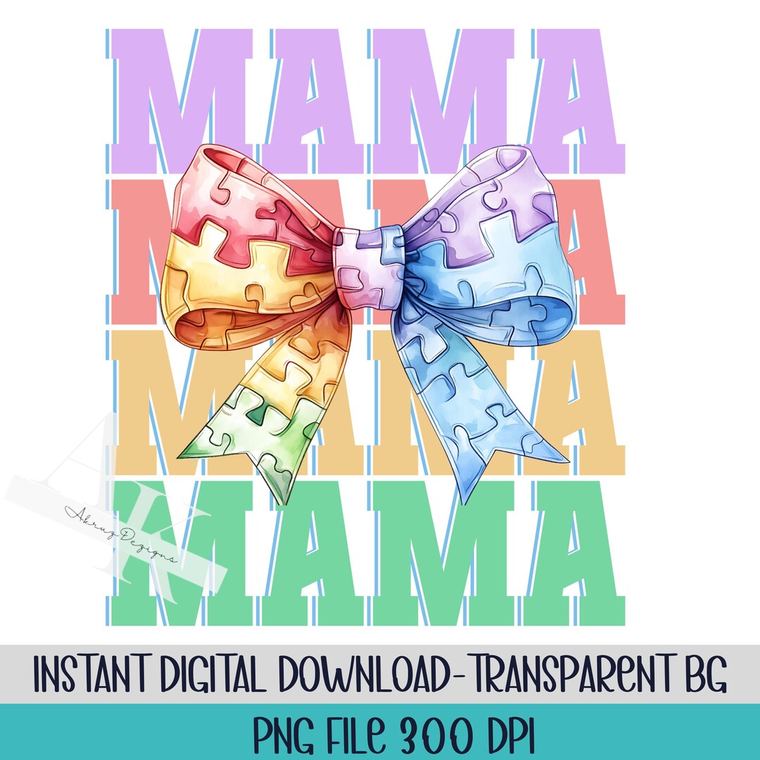 Coquette Austim Bow Mama Png, Autism Mom Png, Autism Awareness Png ...