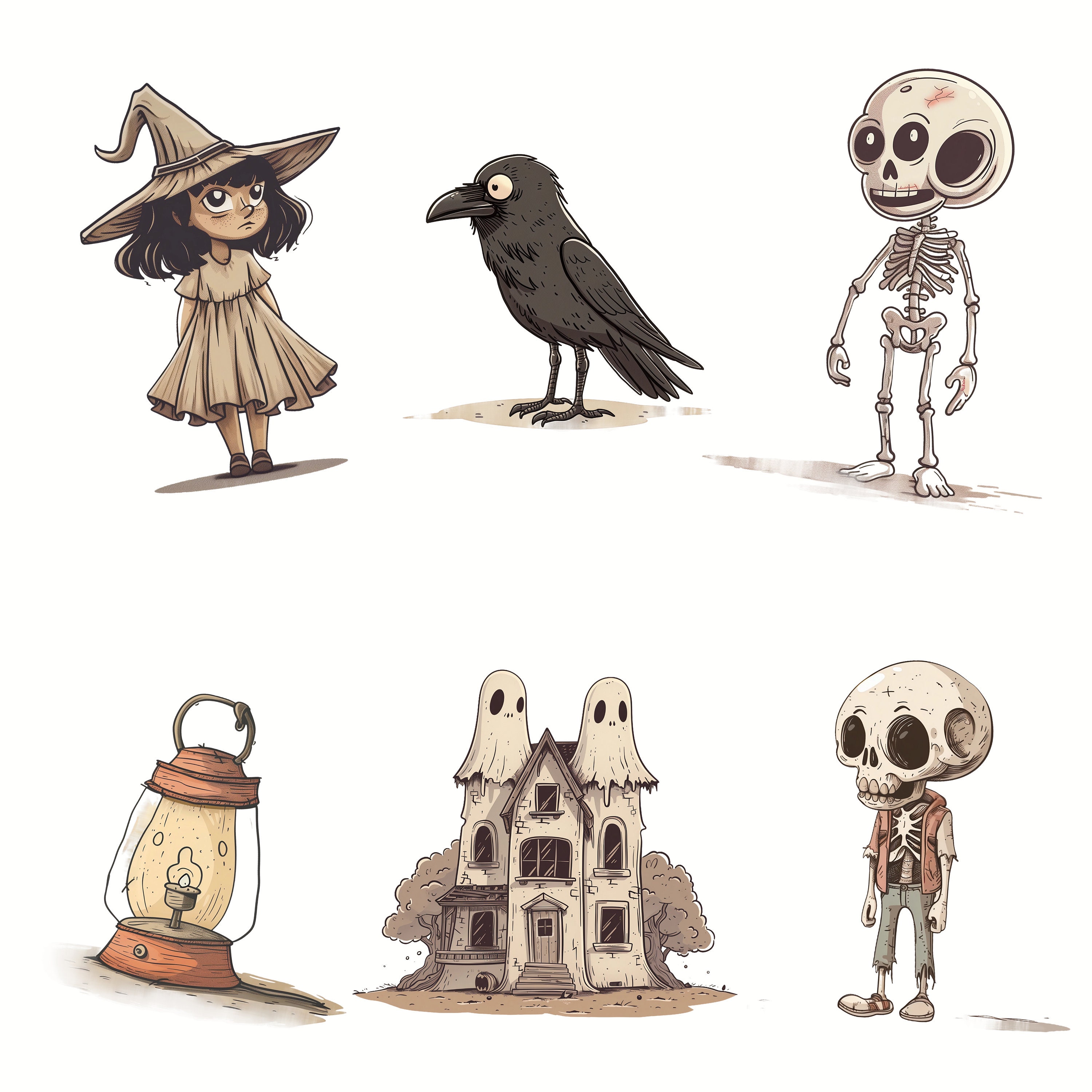 Spooky Halloween Clipart Bundle | 20 Transparent PNG Files | High ...