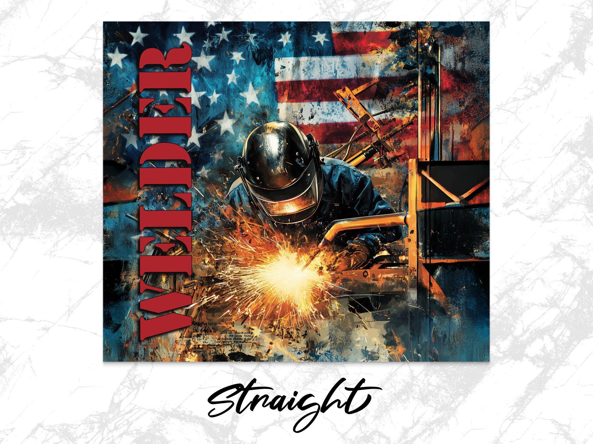 American Flag Welding Sublimation Tumbler PNG, 20oz Digital Download ...