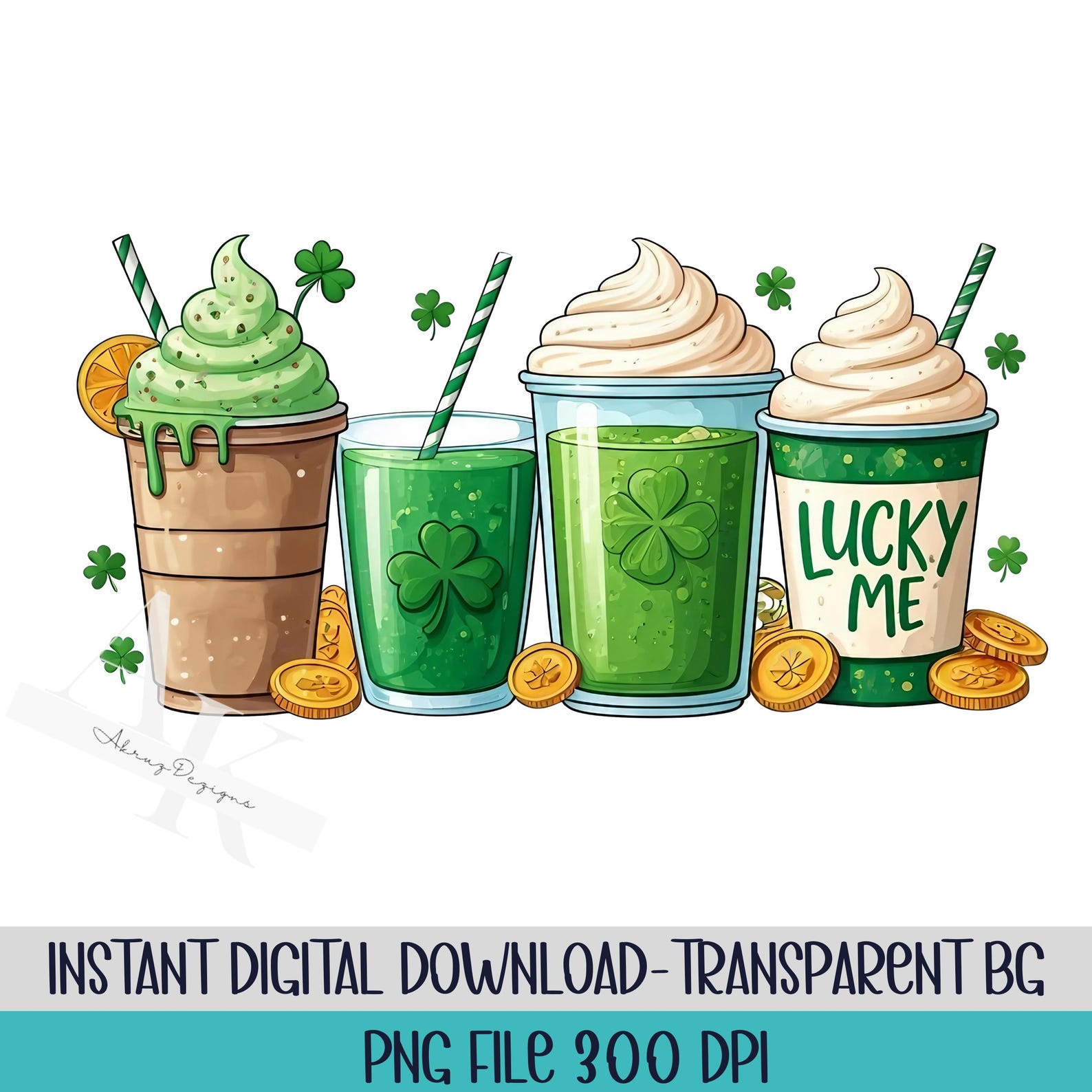Coffee St Patrick's Day Png, St Patty Day Iced Coffee Png , Digital ...