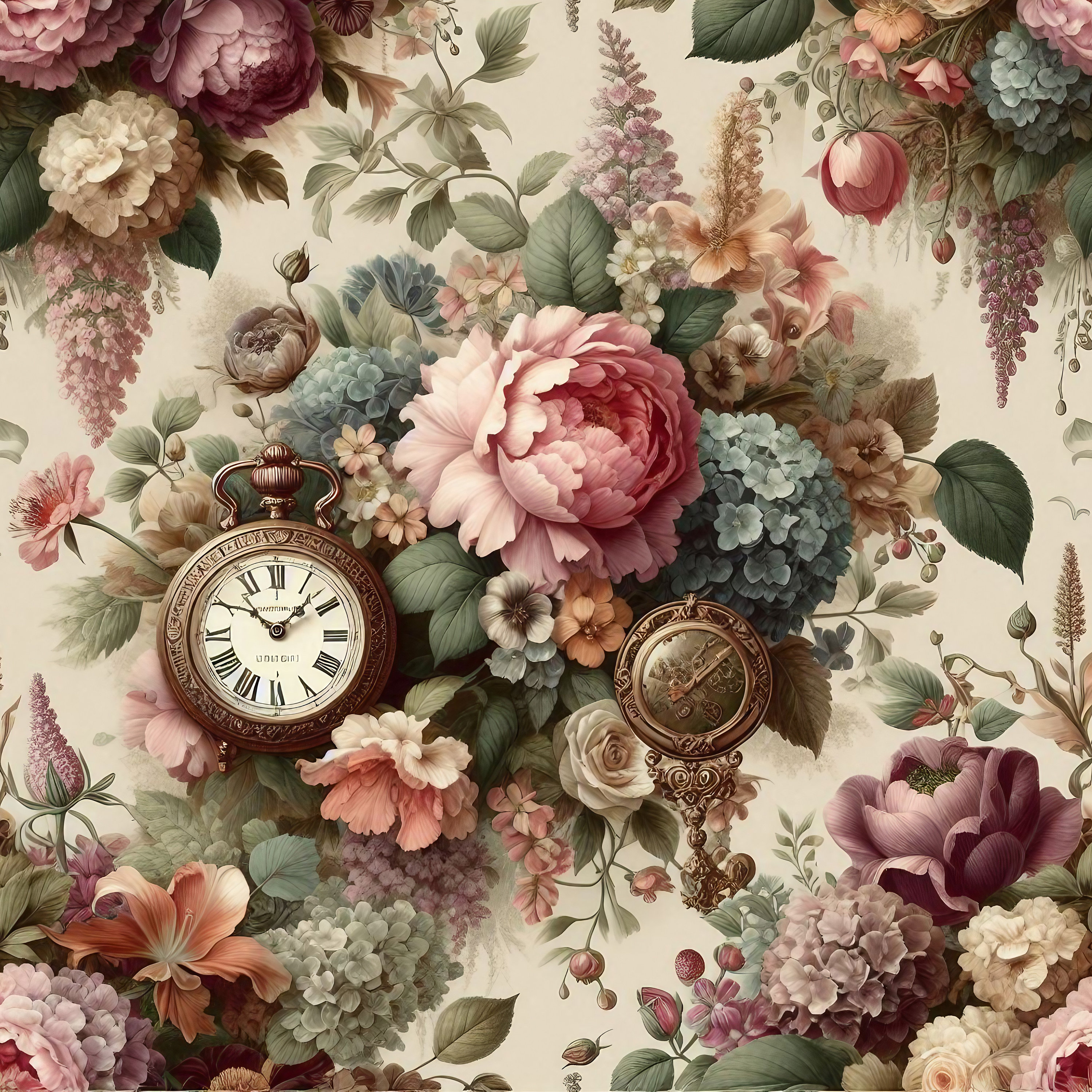 Victorian and Regency Era Inspired Digital Paper, Seamless Collage ...