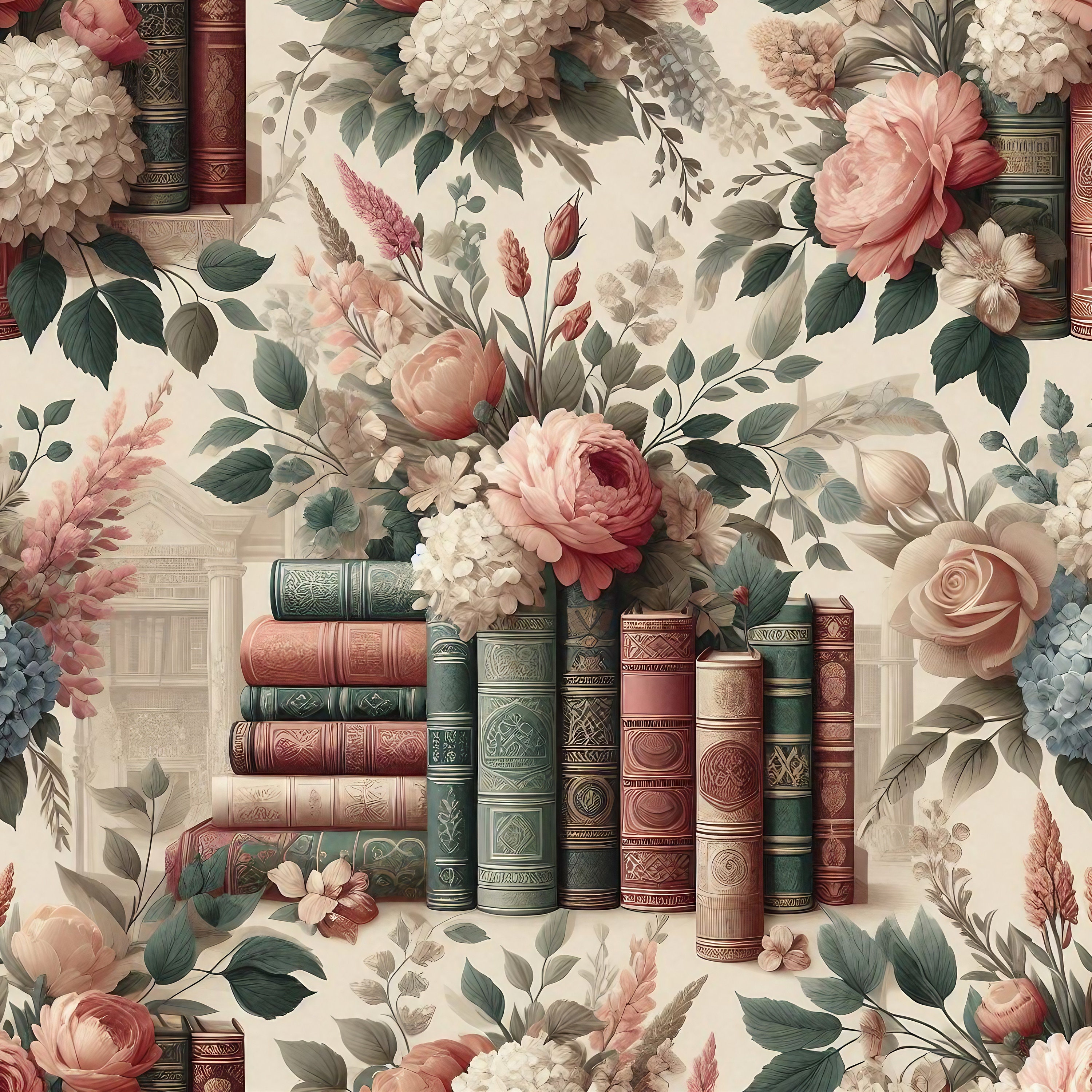 Victorian and Regency Era Inspired Digital Paper, Seamless Collage ...