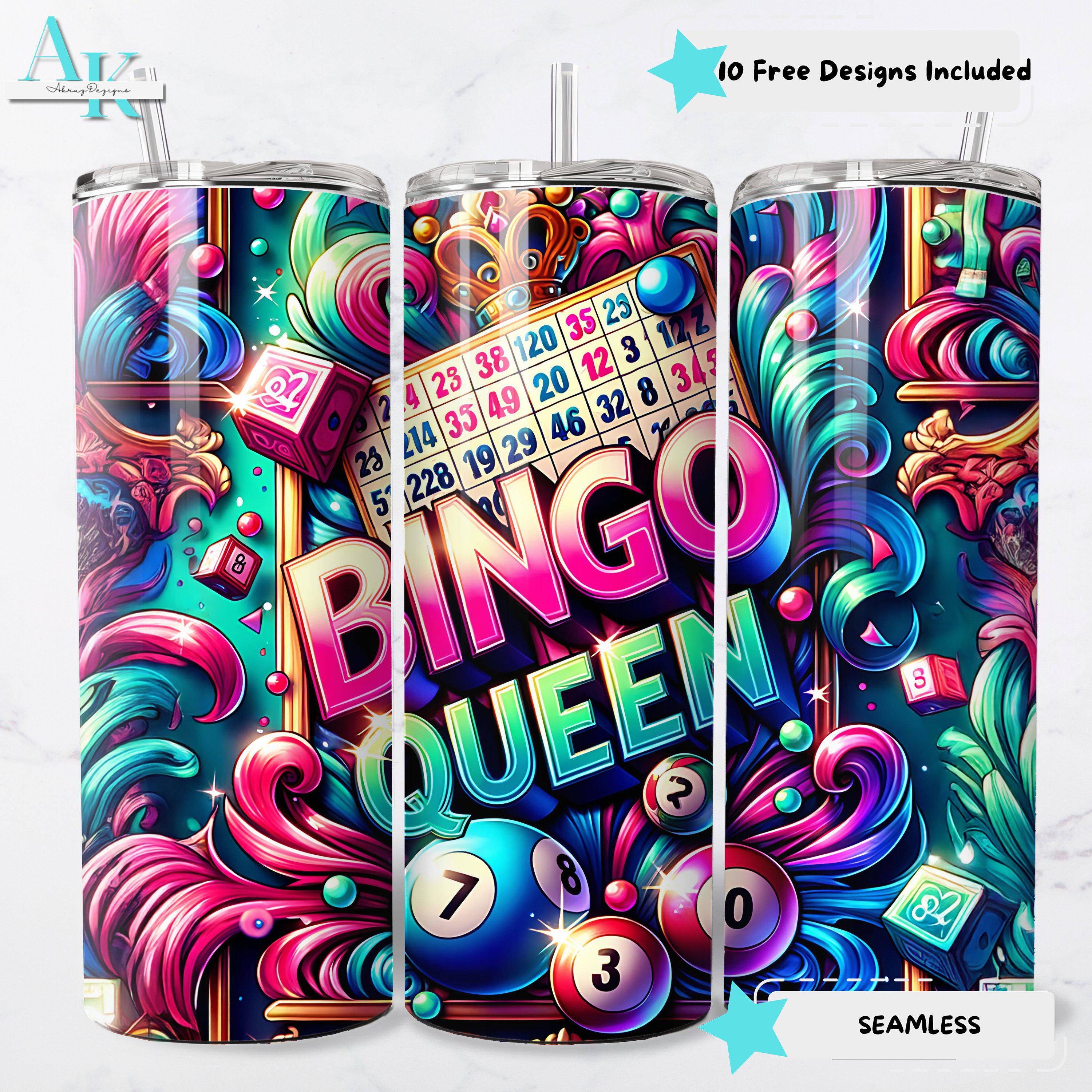Bingo Queen Tumbler Wrap PNG | Lucky Numbers Sublimation (digital ...