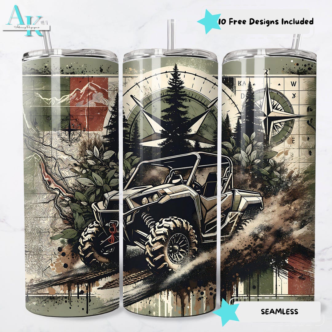 Off Road Adventure 20oz Sublimation Tumbler Wrap, ATV Tumbler Design ...