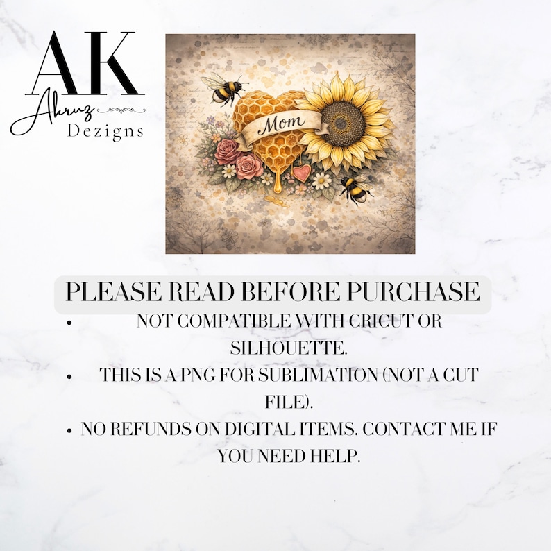 Mom Sunflower Bee Wrap | 20oz Skinny Tumbler | Sublimation PNG ...