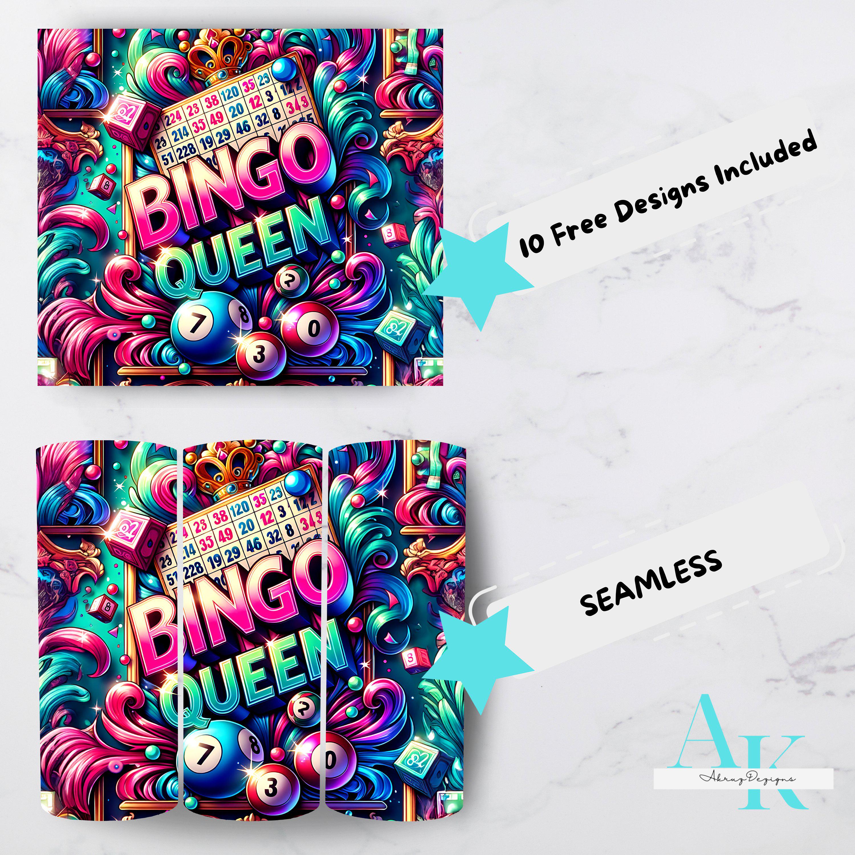 Bingo Queen Tumbler Wrap PNG | Lucky Numbers Sublimation (digital ...