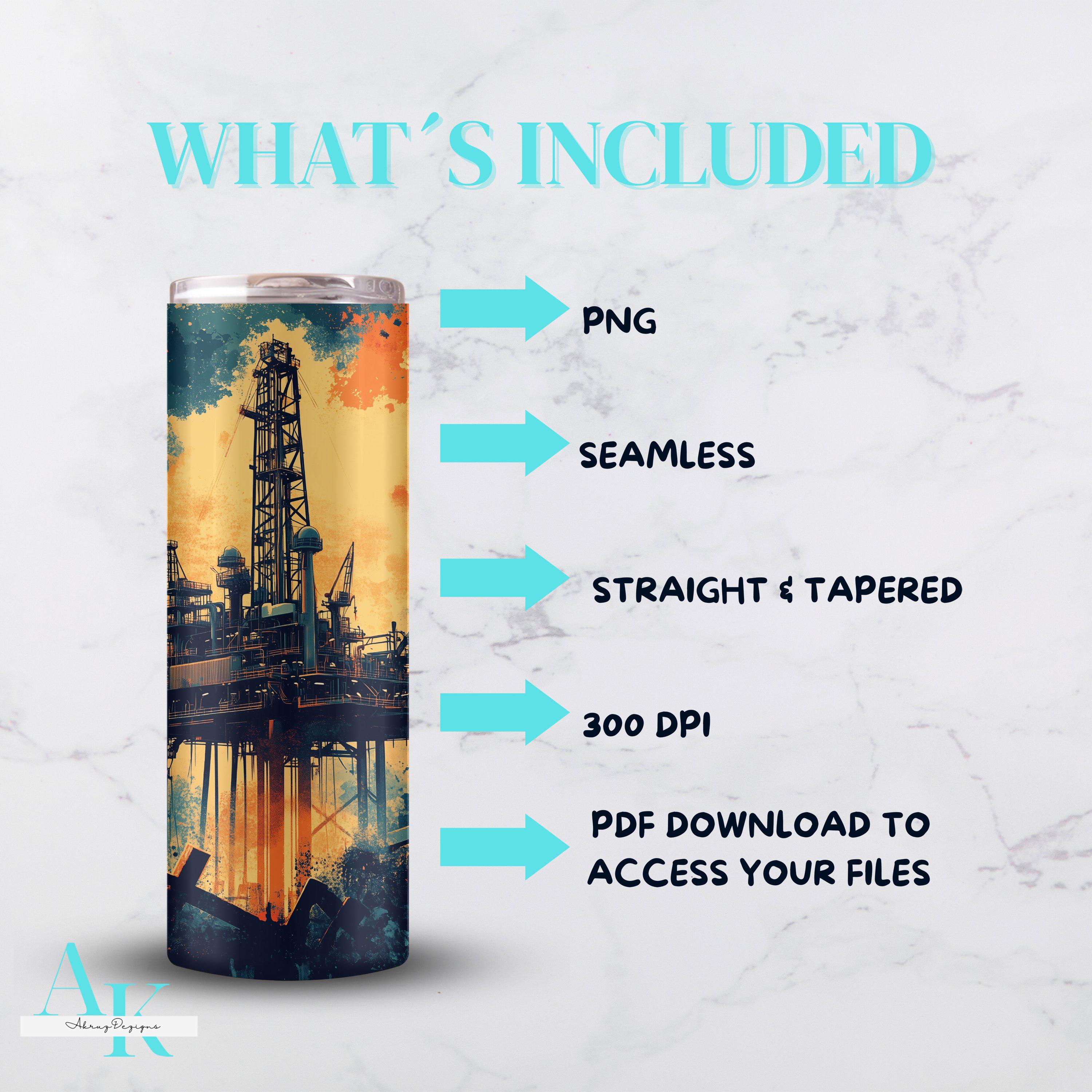 Rig Life Tumbler Wrap, 20oz Oil Rig Sublimation Tumbler PNG, Digital ...