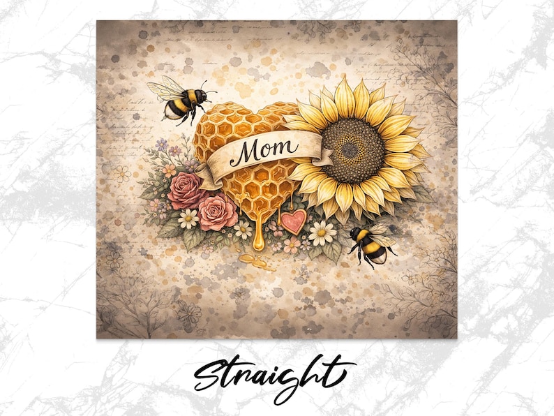 Mom Sunflower Bee Wrap | 20oz Skinny Tumbler | Sublimation PNG ...