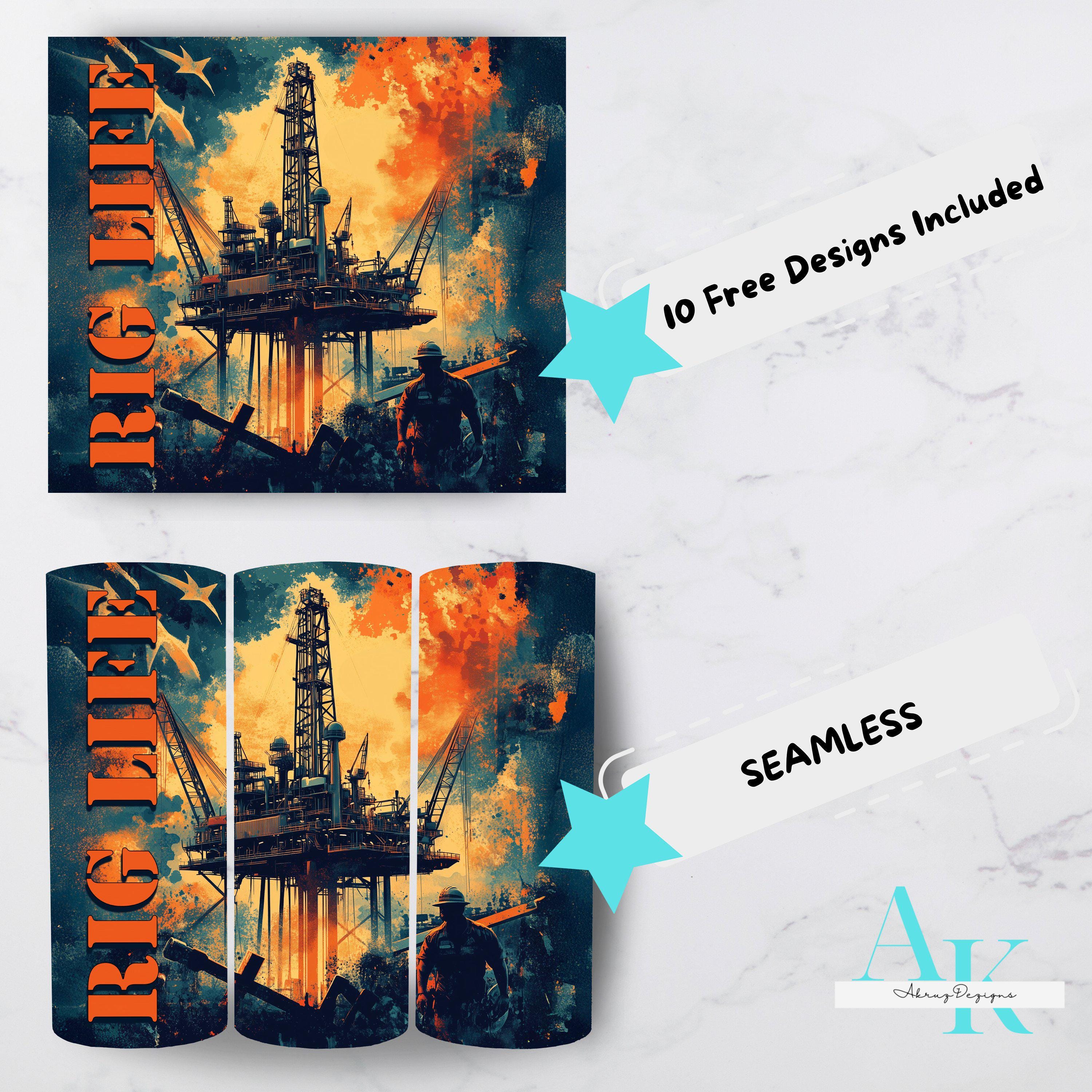 Rig Life Tumbler Wrap PNG | Oilfield Drilling 20oz Skinny Tumbler ...