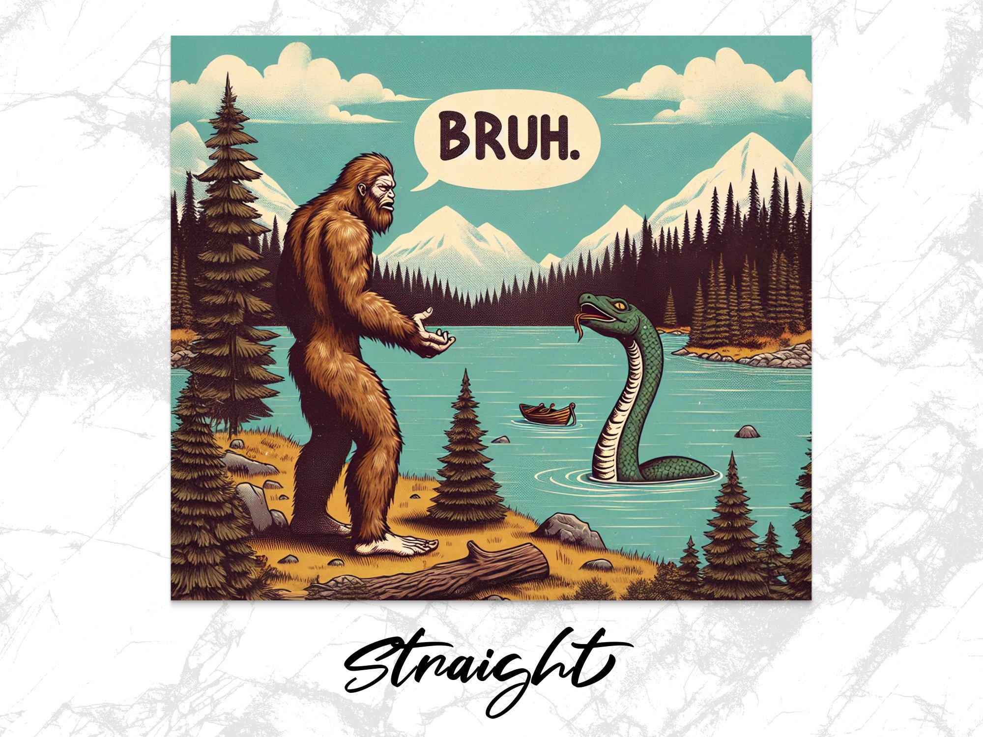 Bigfoot and Nessie Comic Tumbler Wrap 20oz Digital Sublimation PNG ...