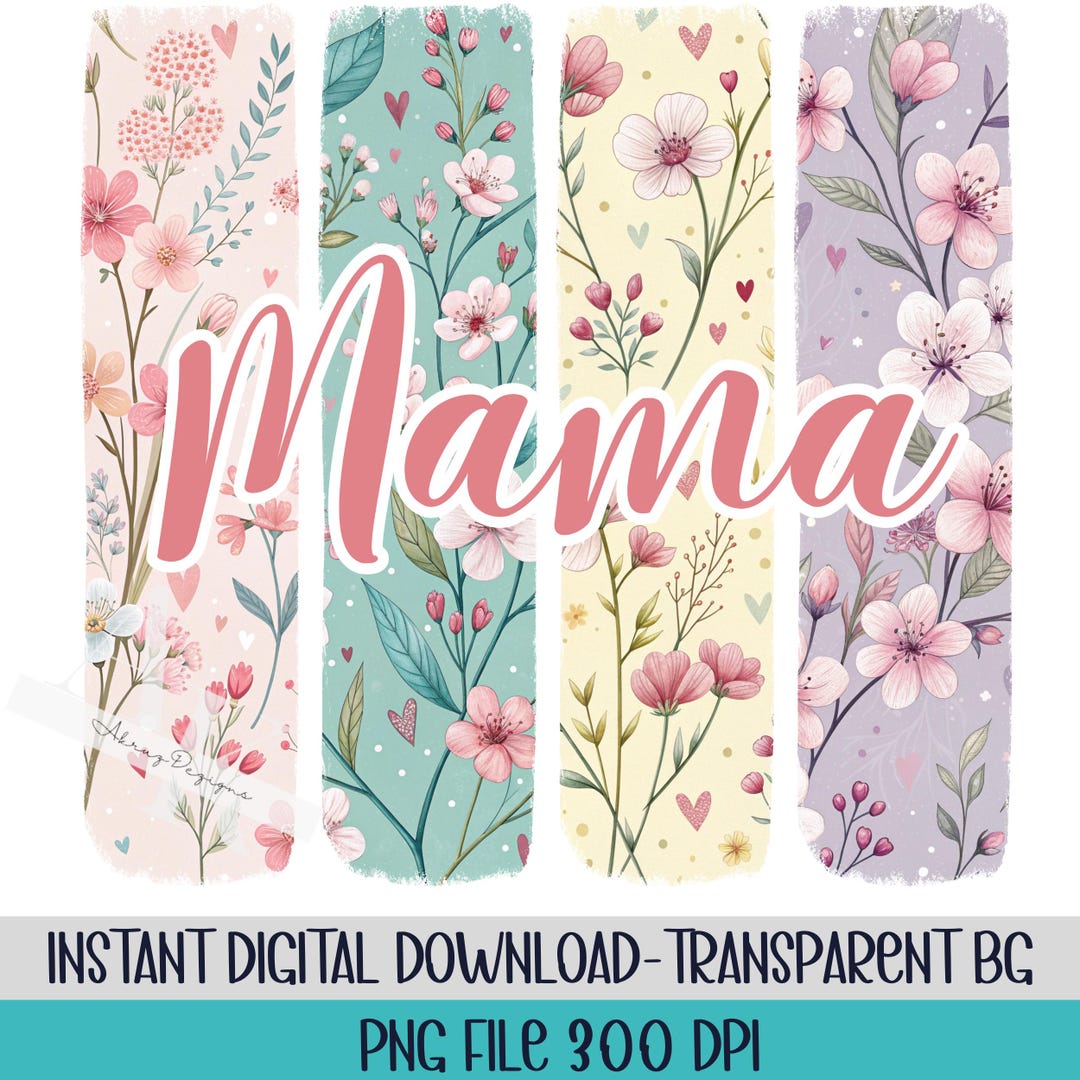 Floral Mama Png|pastel Brush Stroke Design| Digital Download PNG ...