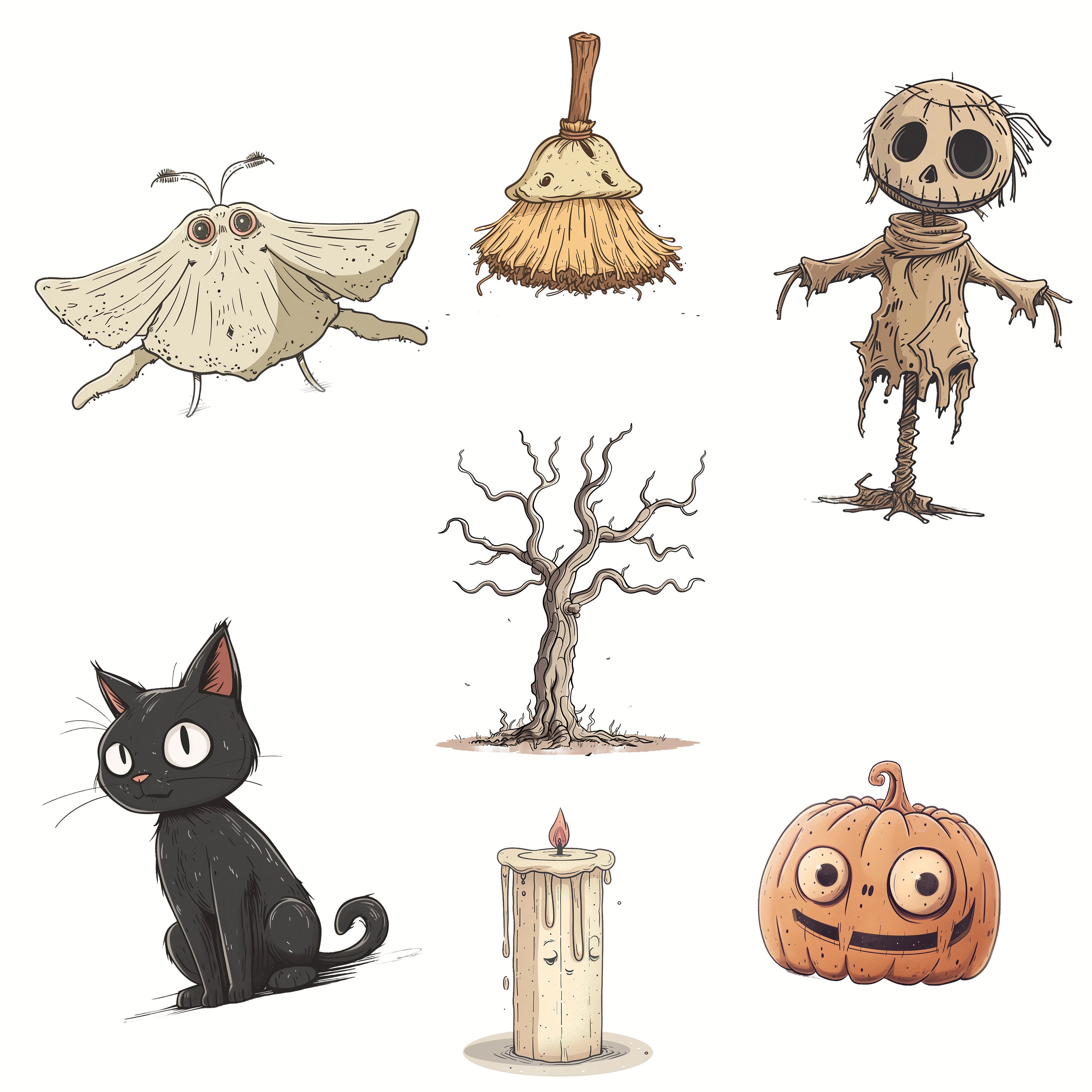 Spooky Halloween Clipart Bundle | 20 Transparent PNG Files | High ...