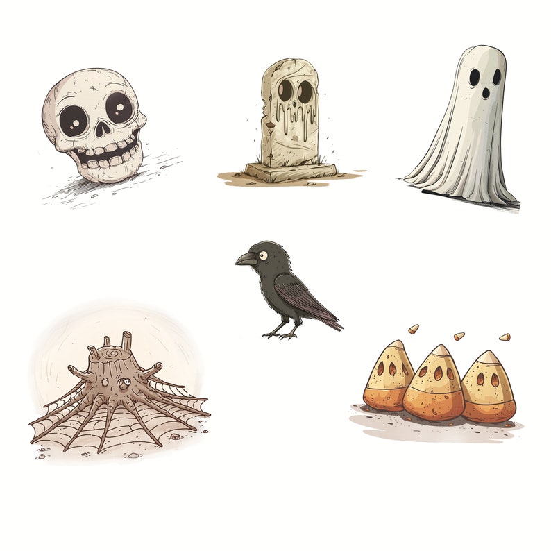 Spooky Halloween Clipart Bundle | 20 Transparent PNG Files | High ...