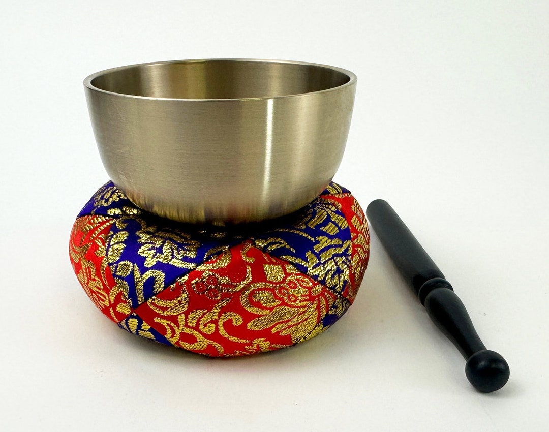 Japanese Buddhist Bell (3.5" Diameter) Purple & Red Cushion Bell Set #2 ...